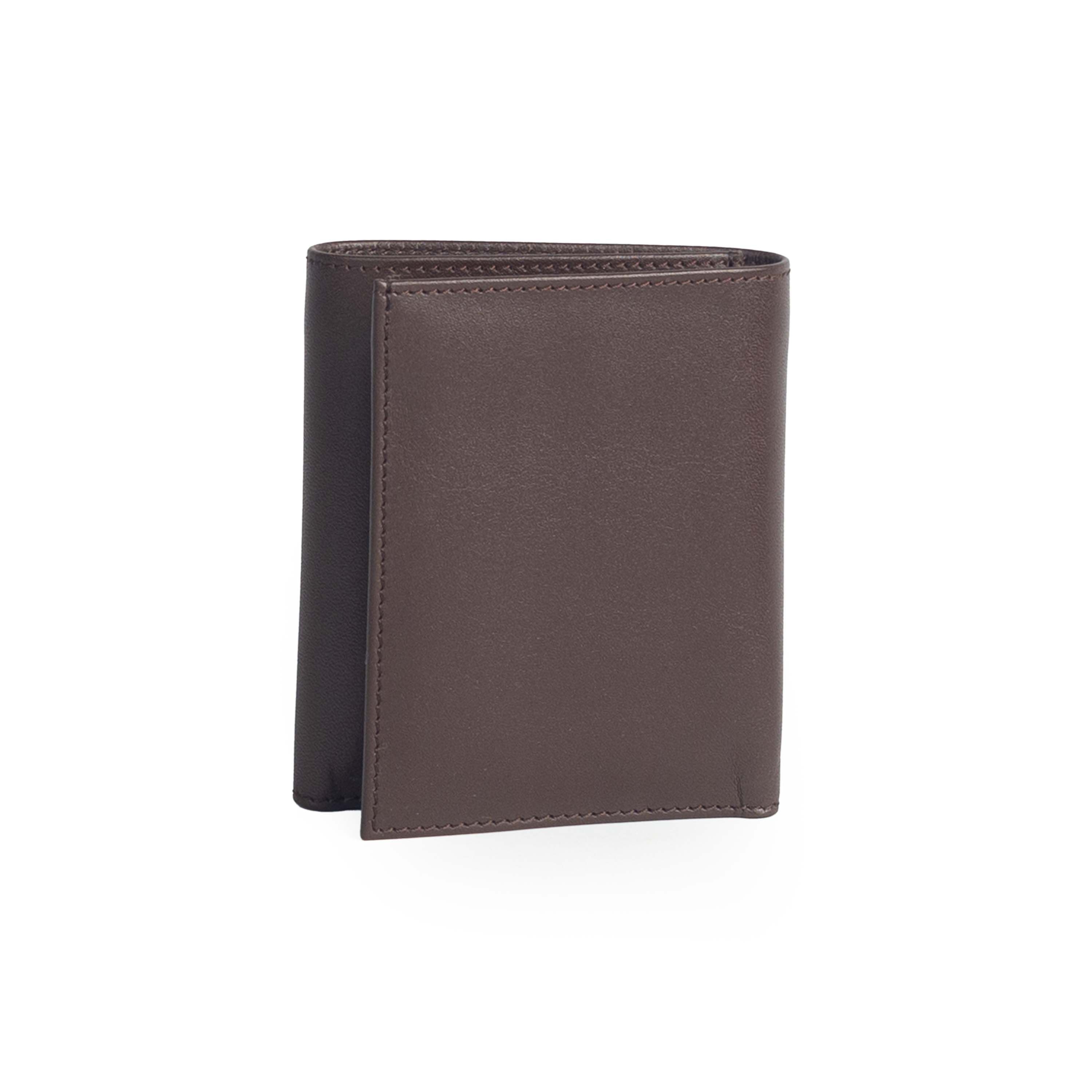 Lucent Tri-Fold Wallet Genuine Leather Brown