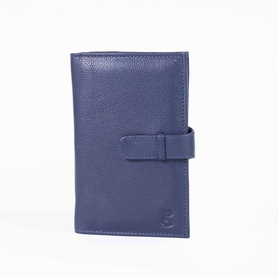 Dan Travel Wallet Genuine Leather Navy Blue