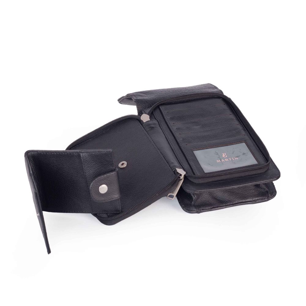 Orion Crossbody Bag Genuine Leather Black
