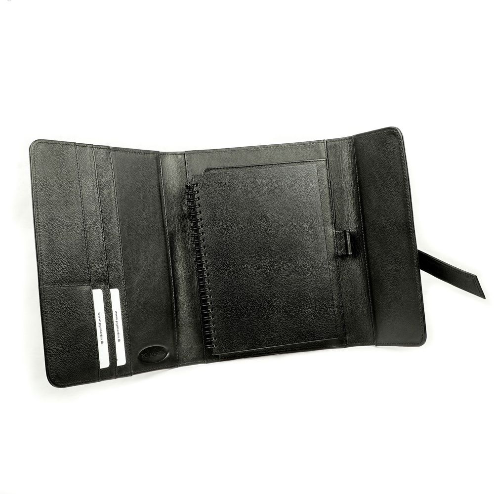 Spencer Organizer Folder Genuine Leather Black