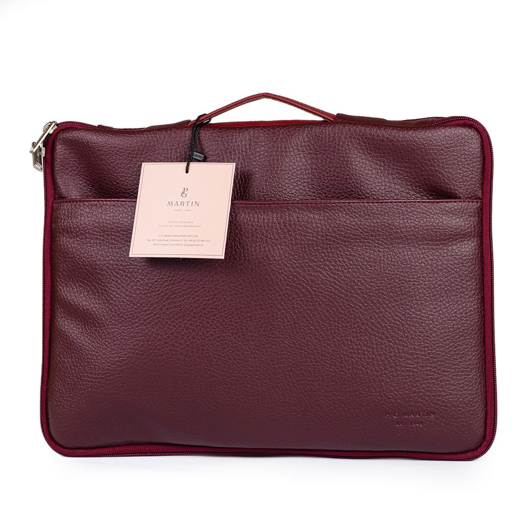 Qubec Laptop Sleeve Artificial Leather Maroon_Red