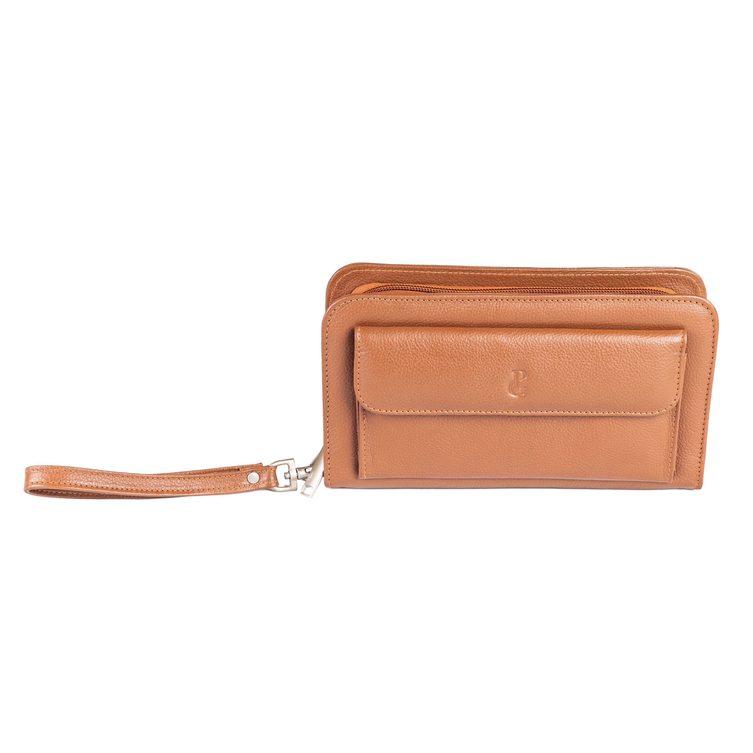 Russel Hand Pouch Genuine Leather Tan