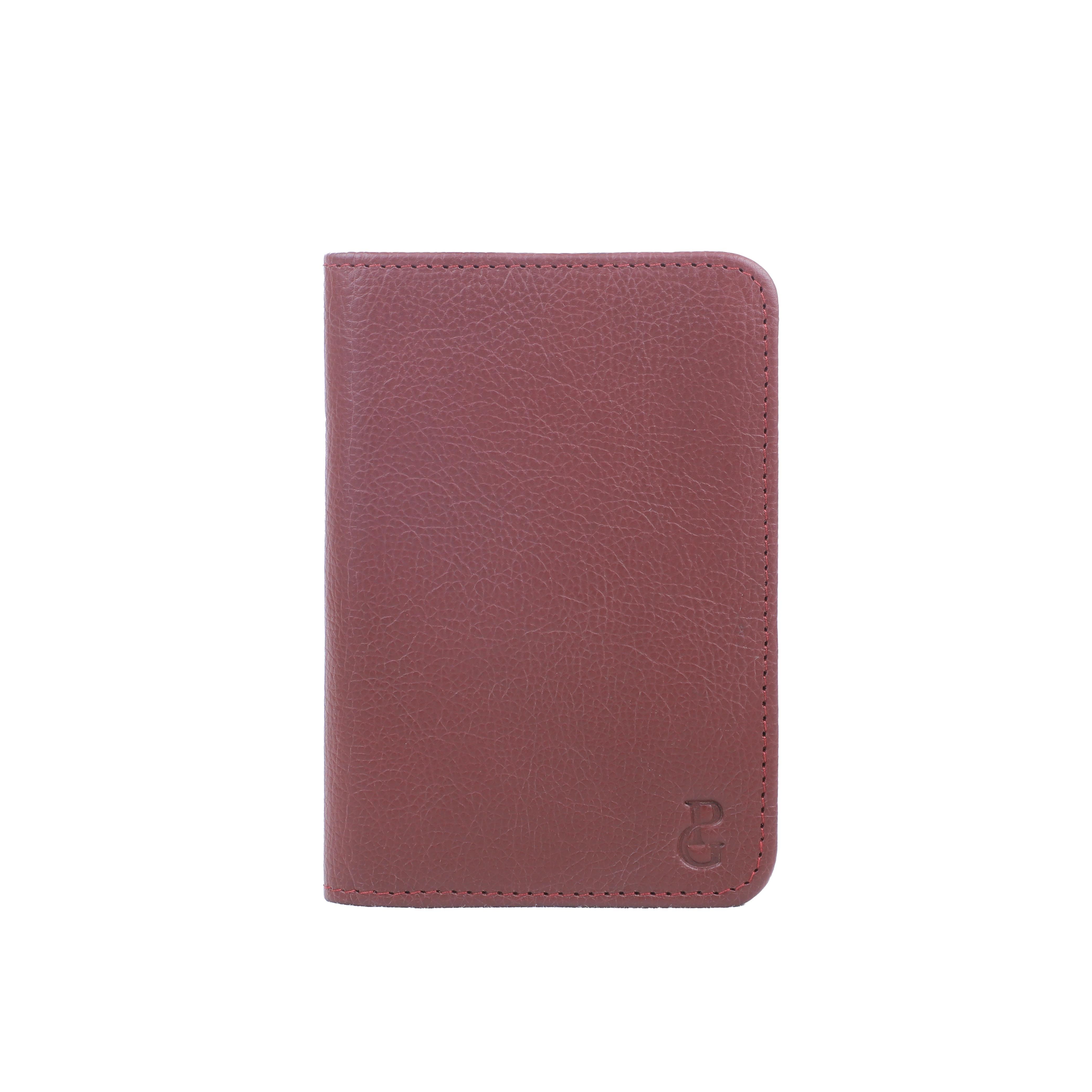 Ted Passport Case Genuine Leather Maroon